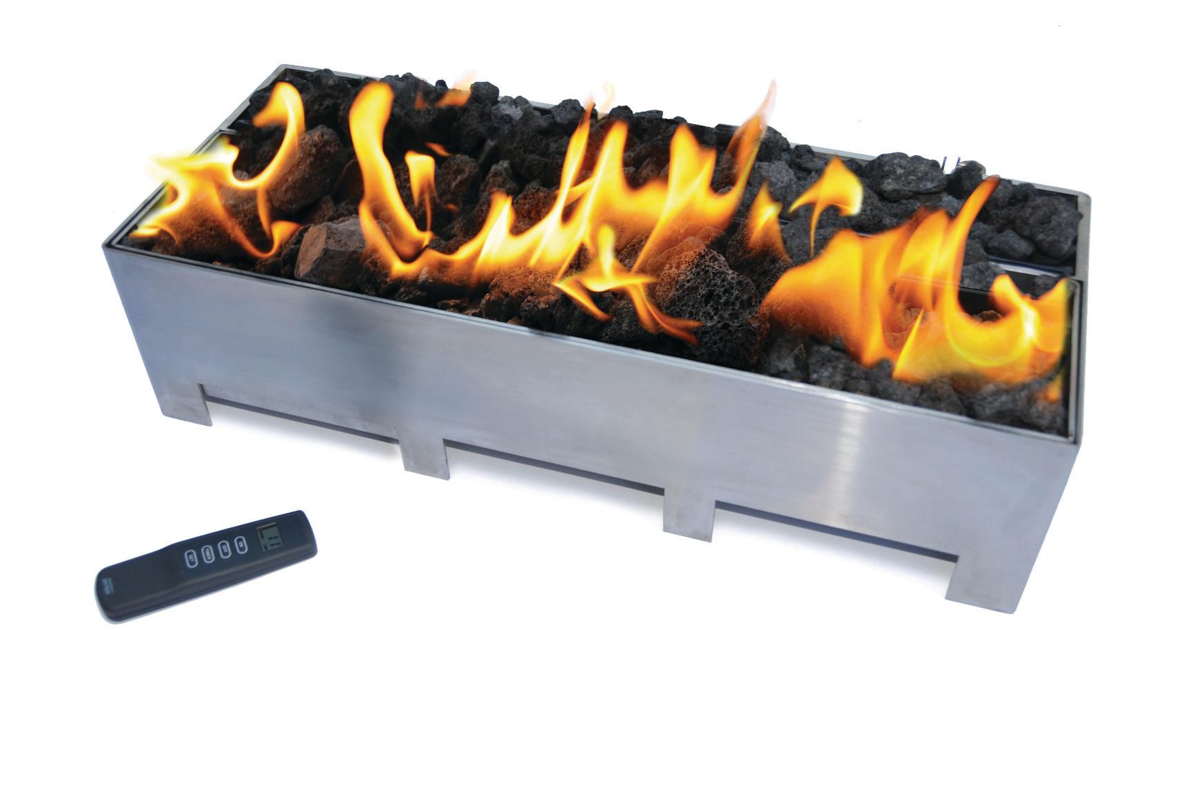 Spark Modern Fires' Linear Burner System for Outdoors