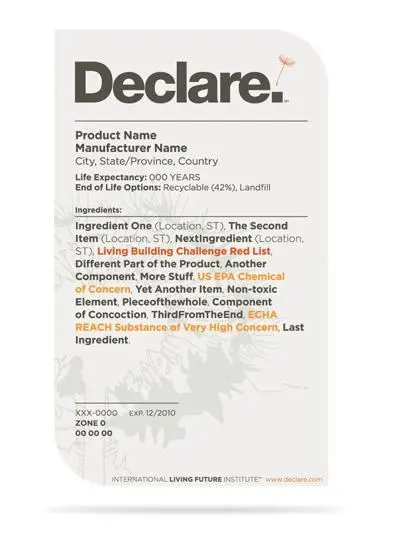 A New Label to Declare Building Products' Contents