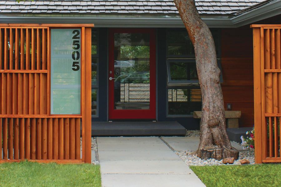 Courtyard Entry Door Provides Both Openness and Privacy