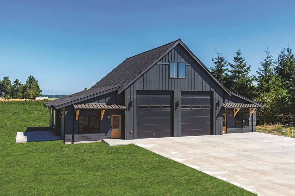 Barn-Style ADU Plan Provides Garage and Living Versatility
