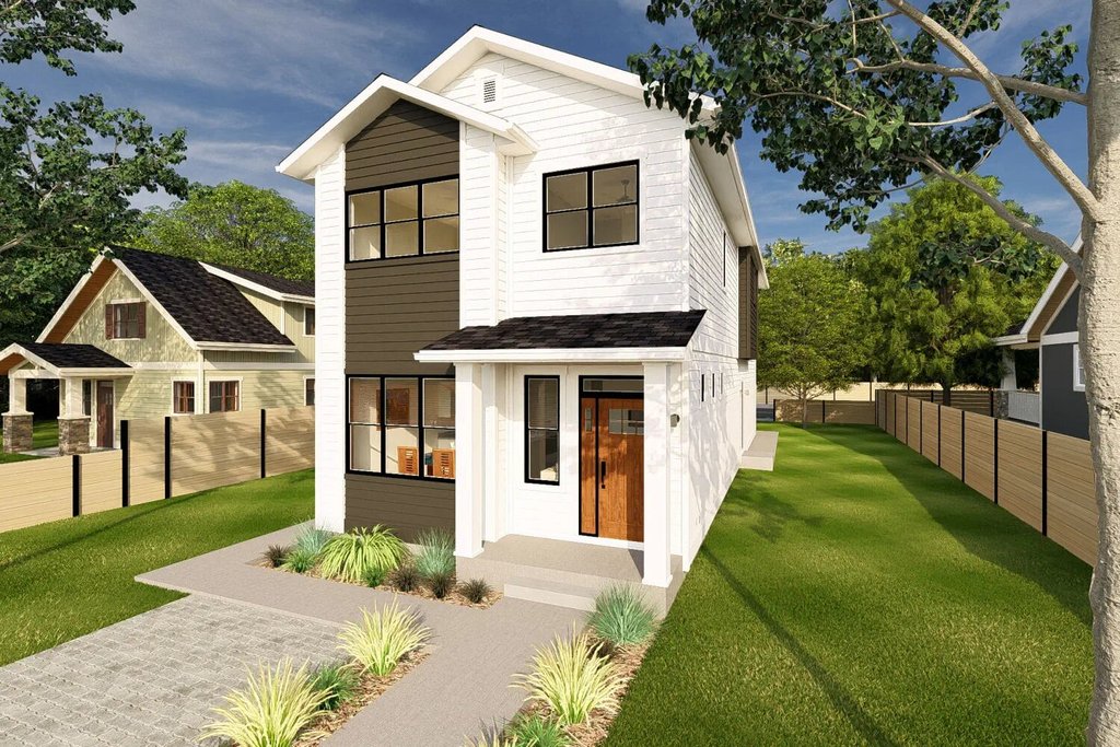 House Plan of the Week: Modern Duplex for a Narrow Lot