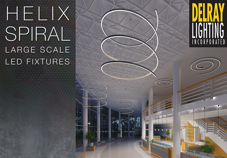 Uno Spiral & Helix Large Scale LED Fixtures | Builder Magazine