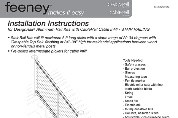 DesignRail® Rail Kit Installation Instructions for Stair Railings ...