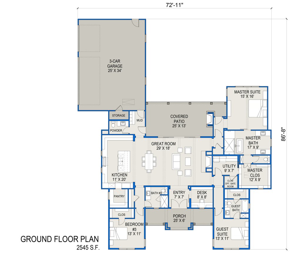 House Plan of the Week: Modern Farmhouse Ready for Holiday Hosting